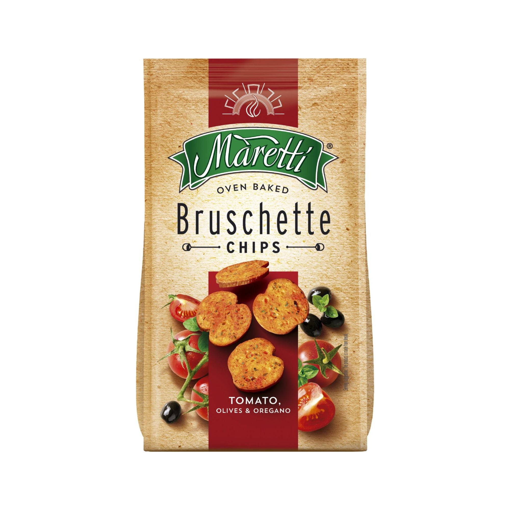 Maretti Bruschette Tomato, Olives & Oregano 70g | Oven-Baked Snack ...