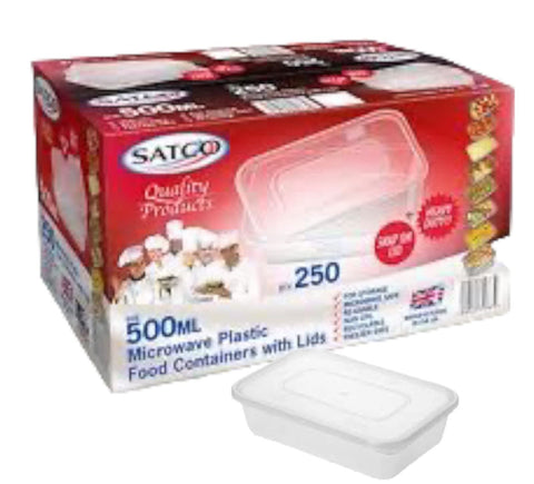 Satco Microwavable Plastic Containers 500ml - 250 Pack – Universal ...